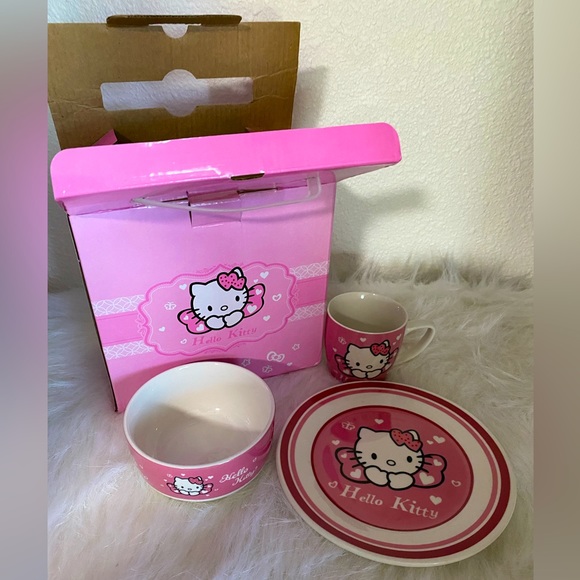 Hello Kitty | Dining | Hello Kitty Dinner Set Ceramic Pink Tea Cup ...